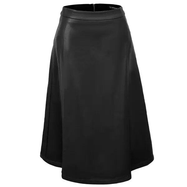 SMART AND JOY Pu Trapeze Skirt