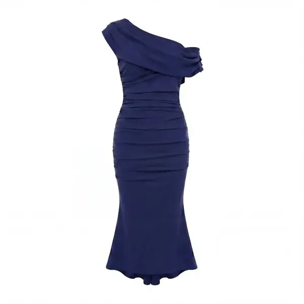 ATOM LABEL Mercury Midi Dress In Navy - Blue