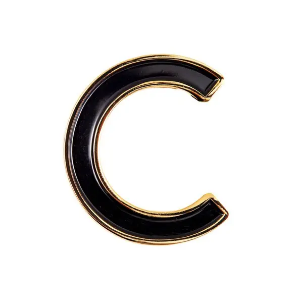 MAKE HEADS TURN Enamel Letter C Pin - Black