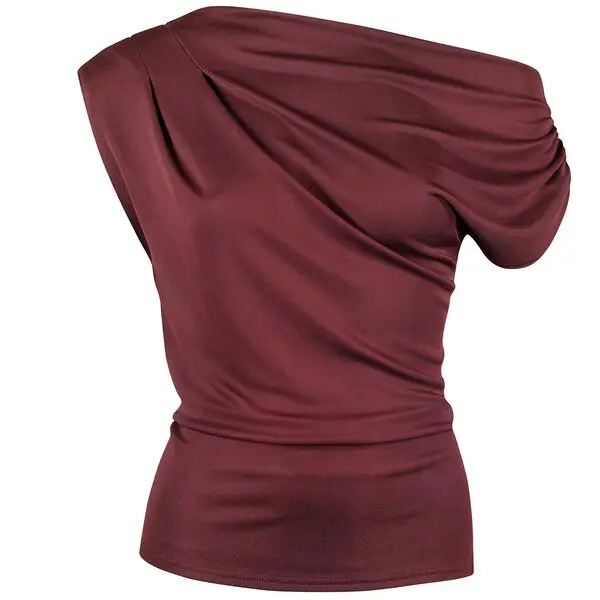 ME & THEE Knuckle Down Claret Drop Shoulder Top - Red
