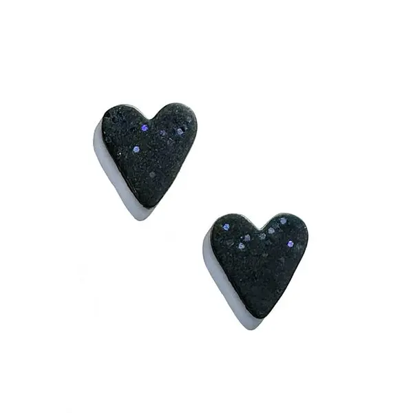 BABALOO JEWELRY Heart Earrings - Black