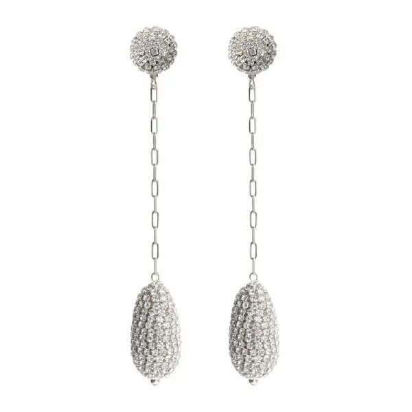 SAULE LABEL Marcelle Earrings In Long Drop - Silver