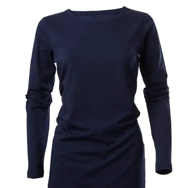 COVE Long Length Cotton Navy Tee - Blue