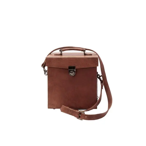 CHANEL JOAN ELKAYAM Large Leather Box Bag - Brown