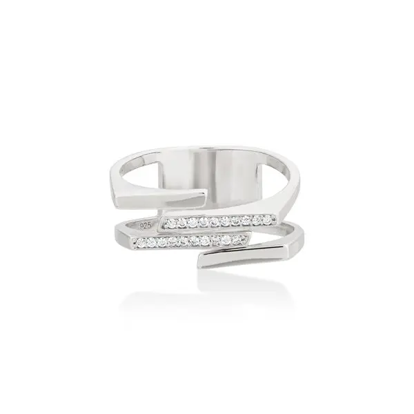 SHABELLA NYC Dual Rectangular Signet - Silver