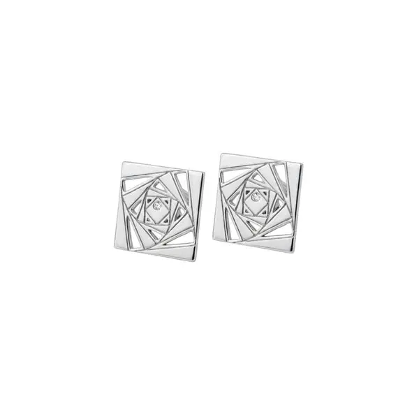 GUTTA DESIGN Loop Earring Rhodium Plated