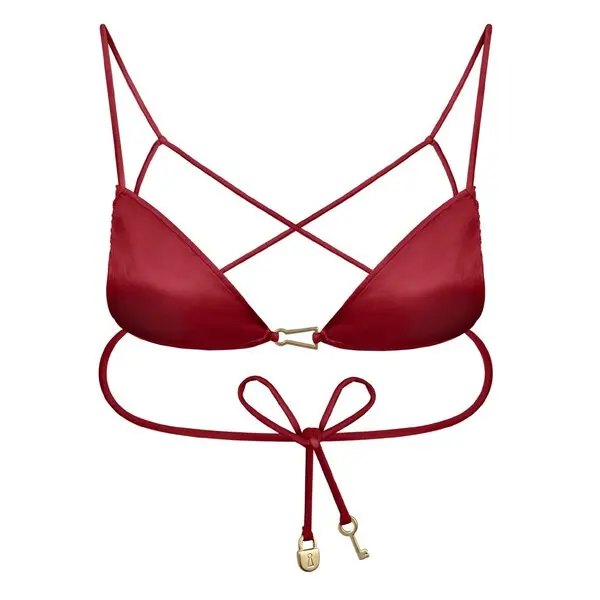 BIANCA RESORTWEAR India Bikini Top In Cherry - Red