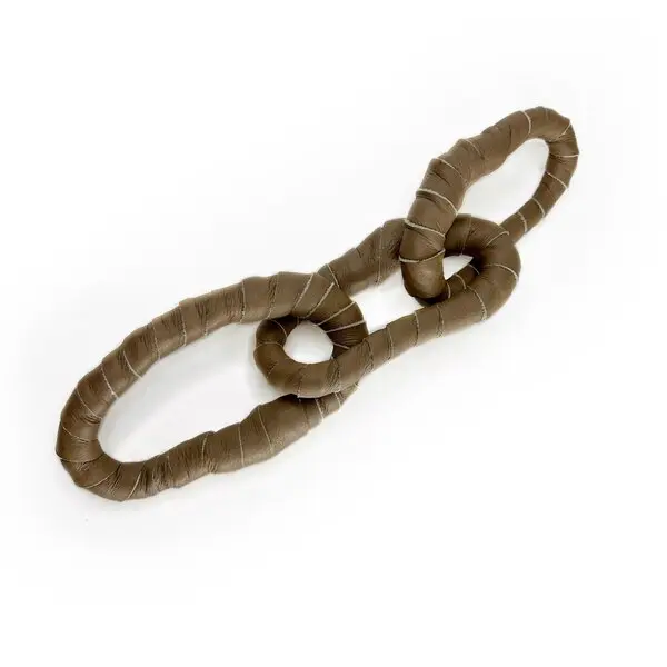 WAIWAI Neutrals Small Links Leather Chain - Black