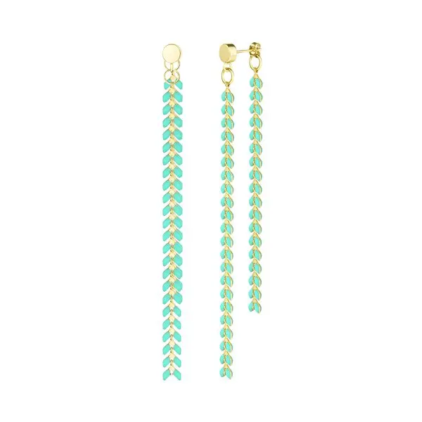 REJECTED HEARTS CLUB Elegante Turquoise Chevron Dangle Earrings - Blue