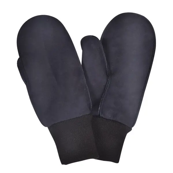 OWEN BARRY Sheepskin Mittens Navy Broom - Blue