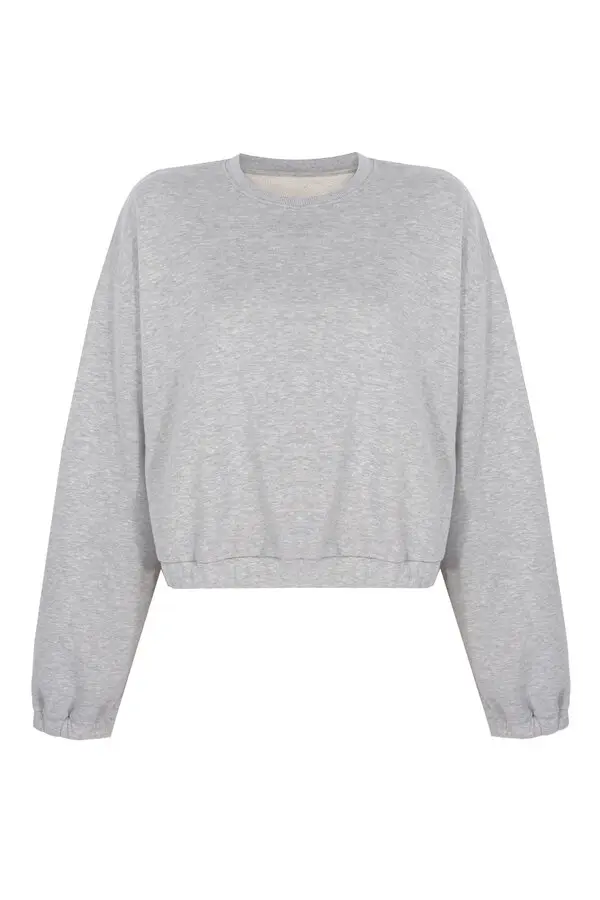 YORSTRULY Cropped Sweatshirt - Grey