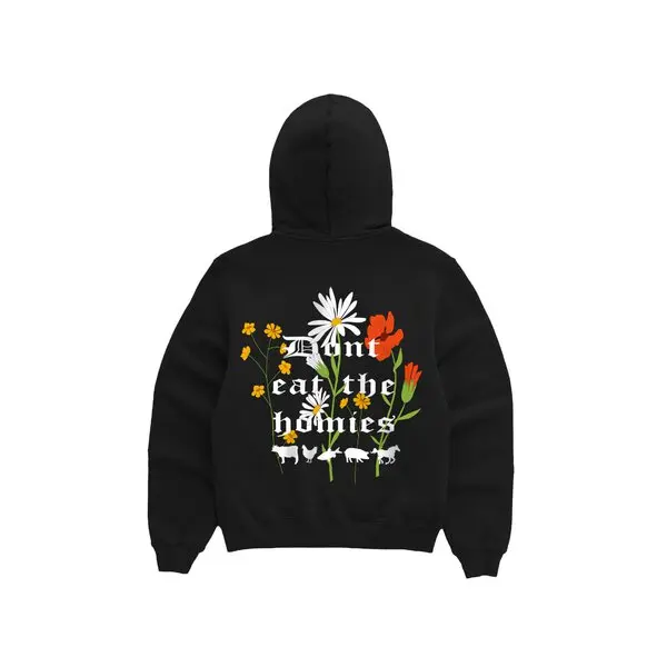 DONT EAT THE HOMIES Black / Red Flower Hoodie Black - Black/red