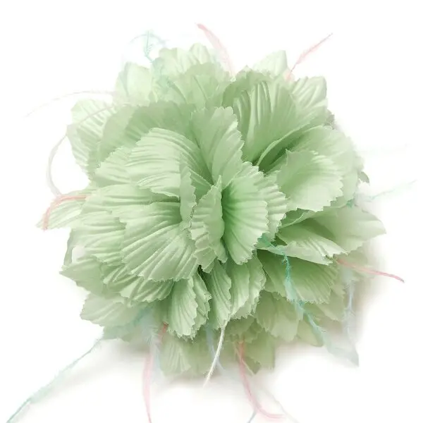 HELENA SIMON The Mint Chrysanthemum Duster Floral Brooch - Green