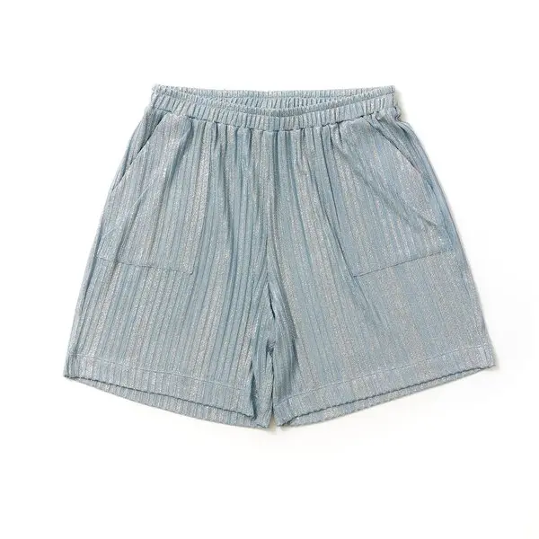 LINDSAY NICHOLAS NEW YORK Laura Disco Shorts In Ice - Blue