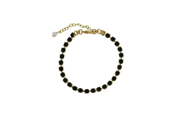 VICKISARGE The Tennis Bracelet In Gold - Black
