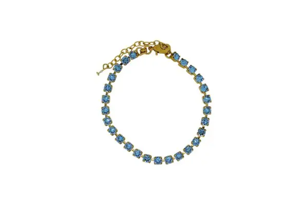 VICKISARGE The Tennis Bracelet In Gold - Blue