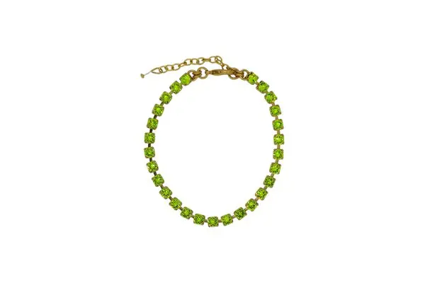 VICKISARGE The Tennis Bracelet In Gold - Green