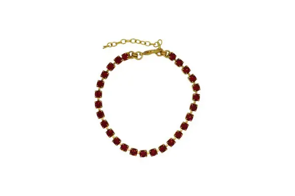 VICKISARGE The Tennis Bracelet In Gold - Red