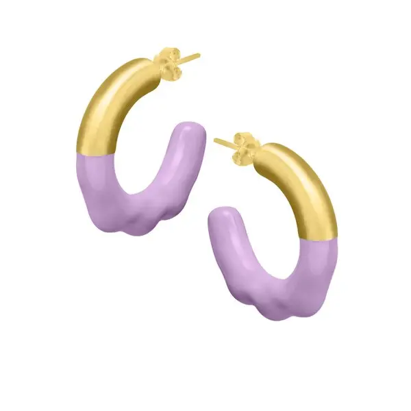 LUNAYA JEWELRY Abstract Molten Hoops - Purple