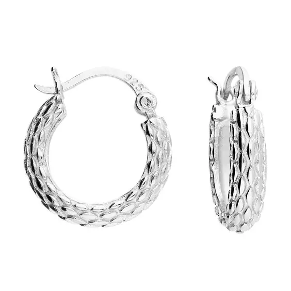 HARFI Sterling Basket Weave Hinged Hoops