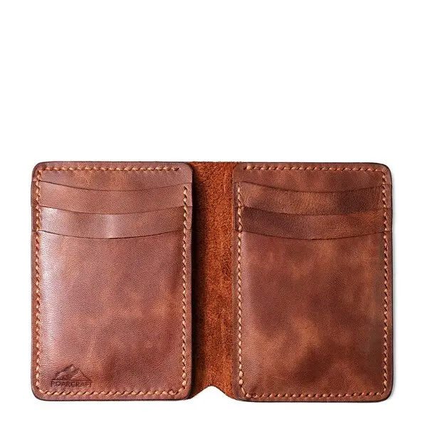ROARCRAFT Vertical Bifold Leather Wallet Laodikya Tobacco - Brown