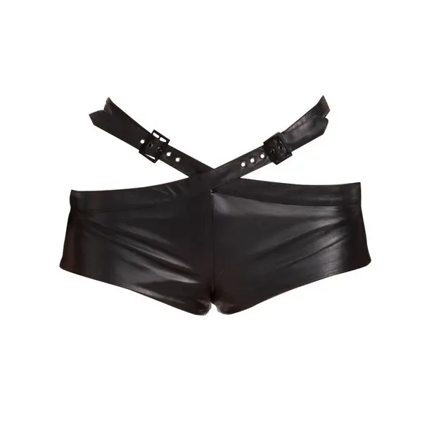LUNATIC FEMME Studio Leather Hot Pants - Black