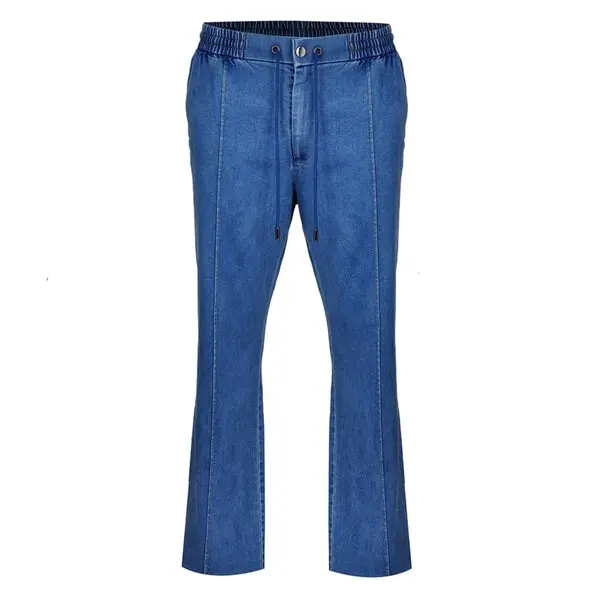 DAVID WEJ Vanguard Stretch Denim Loose Fit Drawstring Trouser Light - Blue