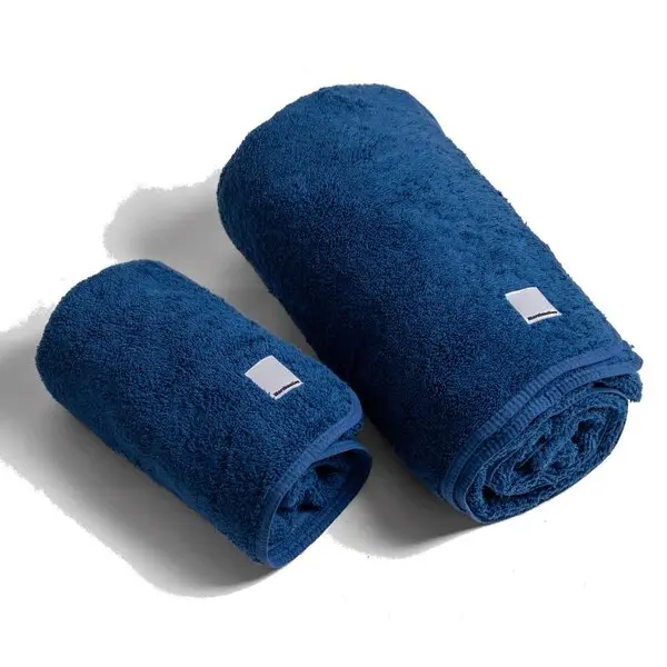 MARSHMELLOW FABRICS Set Of Heavyweight Bath Towel- Dark - Blue