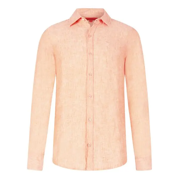 MAISON TANGERINE S Linen Shirt Apricot - Orange