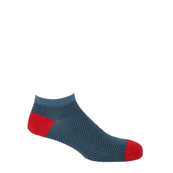PEPER HAROW - MADE IN ENGLAND Lux Taylor Trainer Socks - Blue