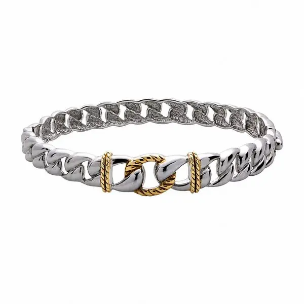 BELINDA JEWELZ Silver / Gold Mixed Metal Chain Bangle - Silver/gold