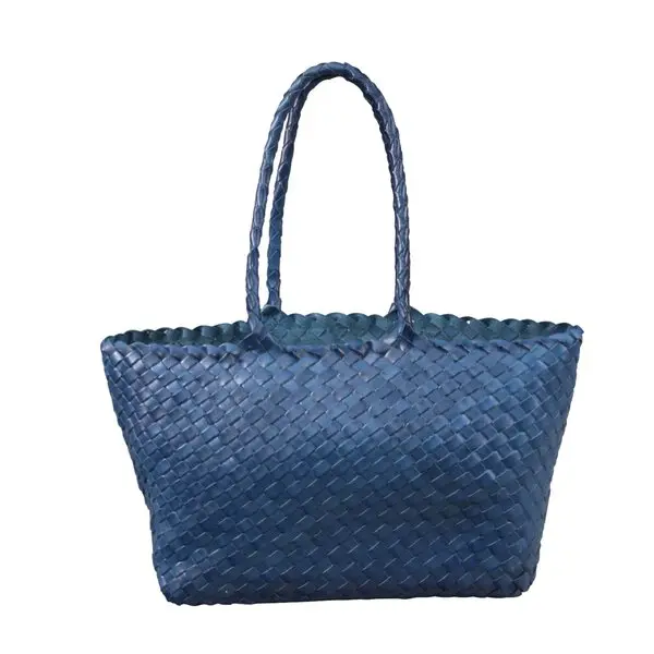 RIMINI Woven Eco Leather Handbag 'amadea - Blue