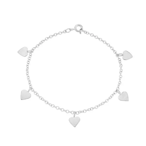 POSH TOTTY DESIGNS Sterling Heart Station Bracelet - Silver
