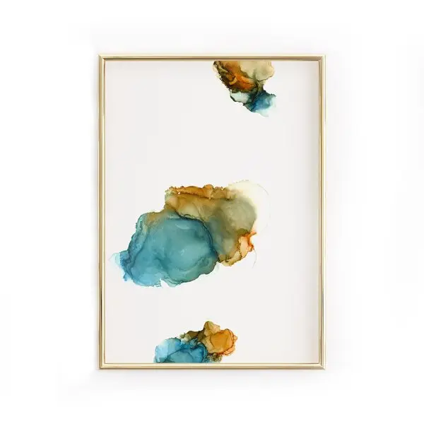 Art By Affie Orange / Blue Wander A5 Fine Art Print - Orange/blue