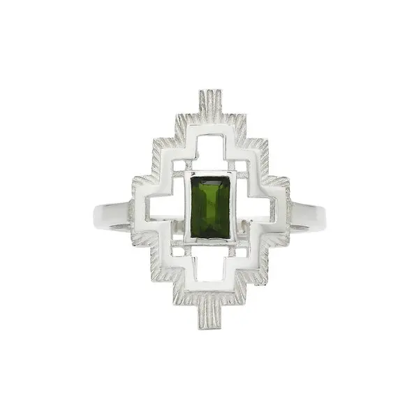 ZOË & MORGAN Silver / Green Munay Ring Silver Chrome Diopside - Silver/green