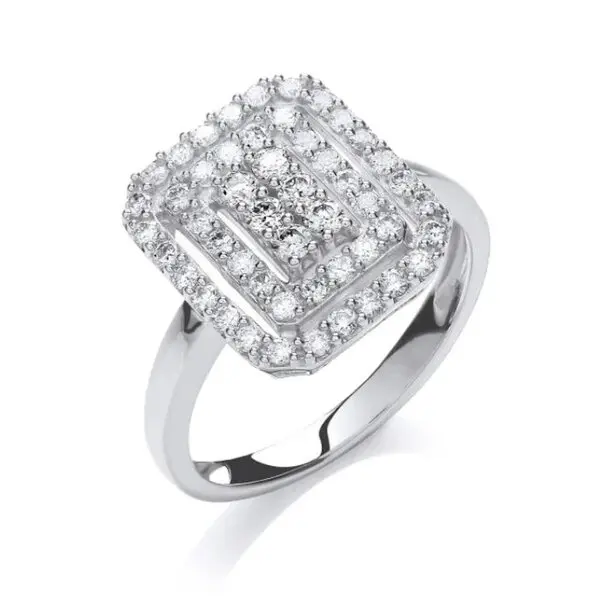 AUGUSTINE JEWELS Diamond Pavé Square Ring - White