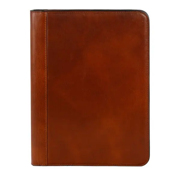 TIME RESISTANCE Leather Docuts Folder Organizer Candide Cognac - Brown