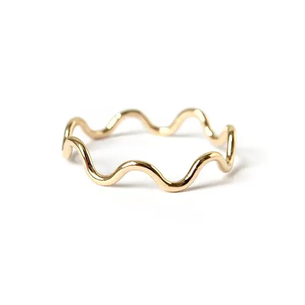 VICSTONENYC FINE JEWELRY Wave White Solid Ring - Gold
