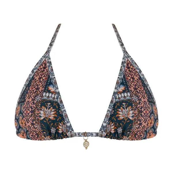 IVY SWIMWEAR Ellie In Navy Mosaic Print Top - Blue