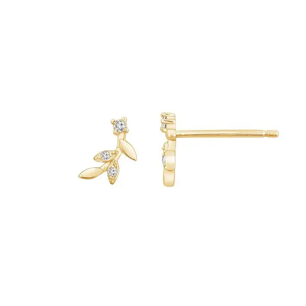 DIAMONBLISS Marilyn Monroe Mini Leaf Earrings - Gold