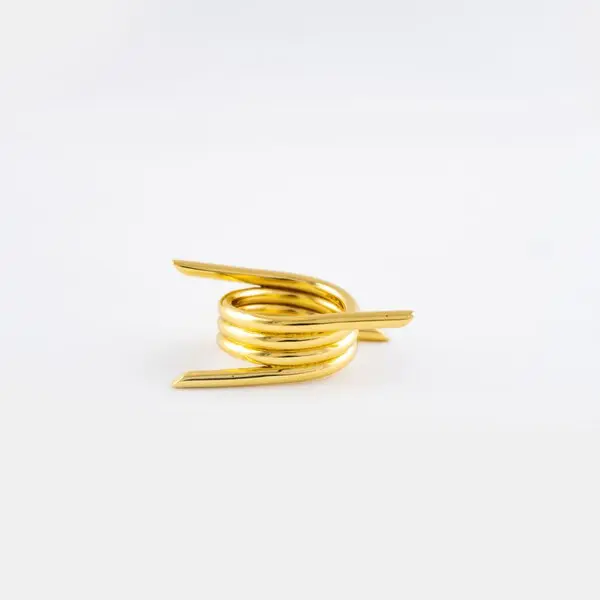 BORN IN EXILE Barbwire Brass Four Twist Ring - Gold