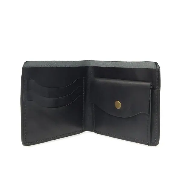 VIDA VIDA Luxe Leather Wallet With Coin Pocket - Black