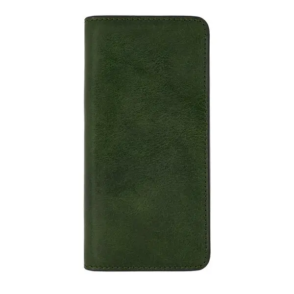 TIME RESISTANCE Leather Coat Wallet The Periodic Table - Green