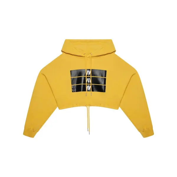 474 CO 474 Organic Oversized Cropped Hoodie – Mustard - Yellow