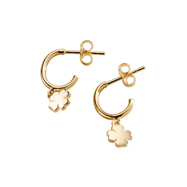 POSH TOTTY DESIGNS Four Leaf Clover Charm Earrings - Gold