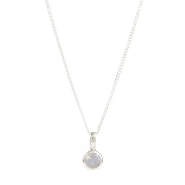 CHARLOTTE'S WEB JEWELLERY June Birthstone Charm Necklace Moonstone - Silver