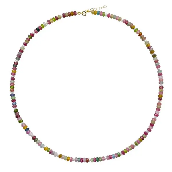 BOMBYX HOUSE Rainbow Tourmaline Pearl Station Necklace - Pink