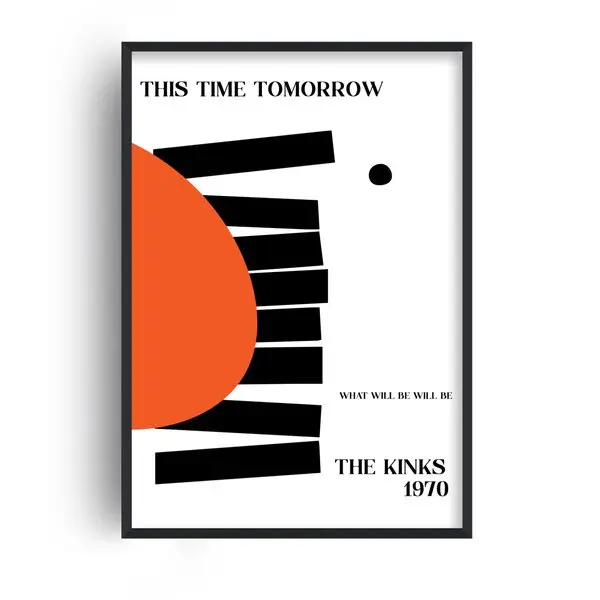 FANCLUB Black / Red This Time Tomorrow The Kinks Inspired Abstract Giclée Art Print A2 - Black/red