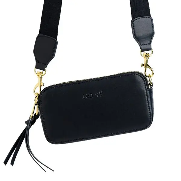 NO.49 HANDBAGS Kiki Larger Version Two, Bamboo - Black