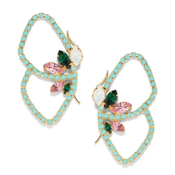 THE PINK REEF Flight Rhinestone Earrings - Blue